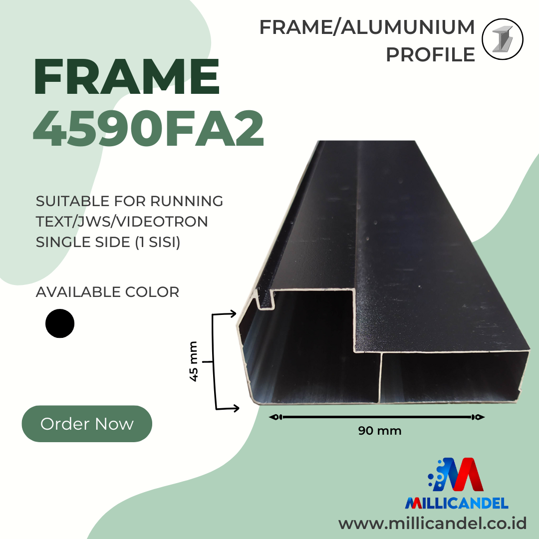 FRAME RUNNINGTEXT ALLUMUNIUM TYPE 4590FA2 OUTDOOR - MILLICANDEL