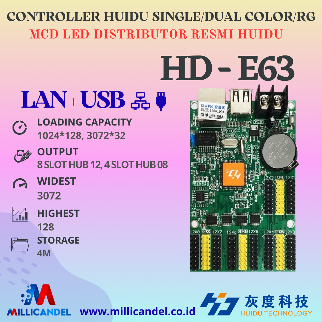 KONTROLER SINGLE COLOR HD E63 HUIDU 1 - MILLICANDEL