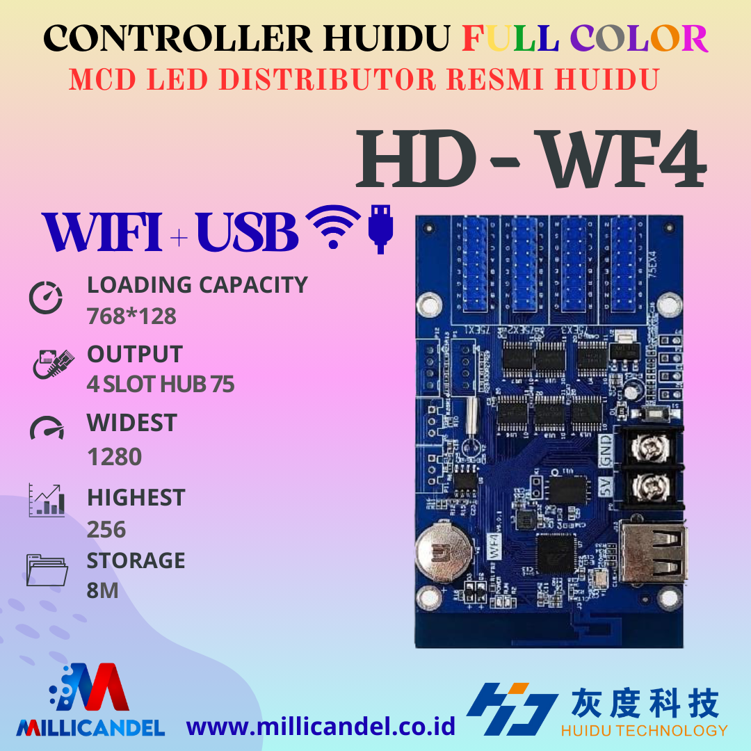 KONTROLER FULL COLOR HD WF4 HUIDU 1 - MILLICANDEL